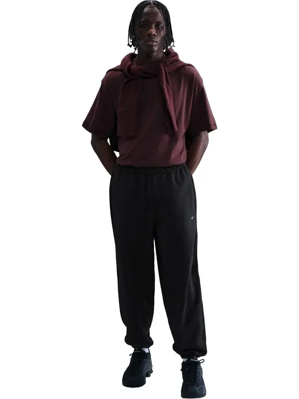 Nike Solo Swoosh Cuffed Fleece Pants - Black