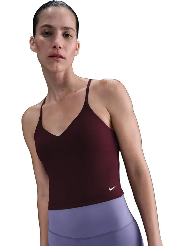 Nike Indy Light-support Padded Sports Bra Tank Top - Red