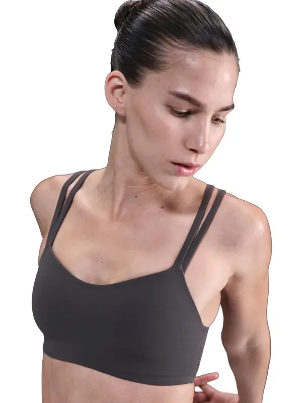 Nike Zenvy Strappy Light-support Padded Sports Bra - Grey