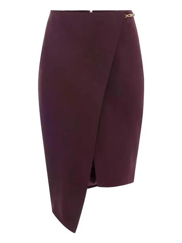 Elisabetta Franchi Logo-plaque Asymmetrical Skirt - Red