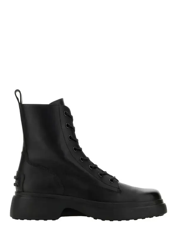 TOD'S Lace-up Platform Combat Boots - Black