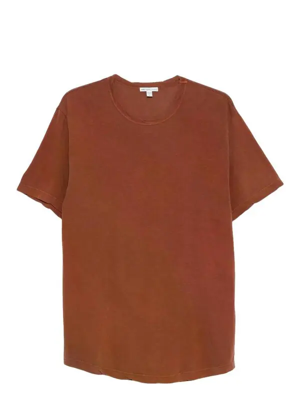 JAMES PERSE Round-neck Cotton T-shirt - Brown