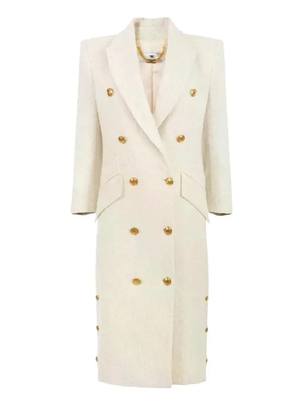 Elisabetta Franchi Double-breasted Coat - White