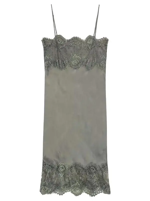 HERSKIND Linus Lace-trimmed Slip Mini Dress - Grey