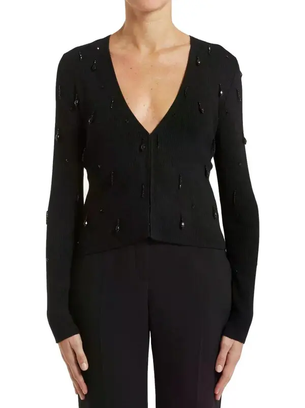 PENNYBLACK Sequin-embellished V-neck Cardigan - Black
