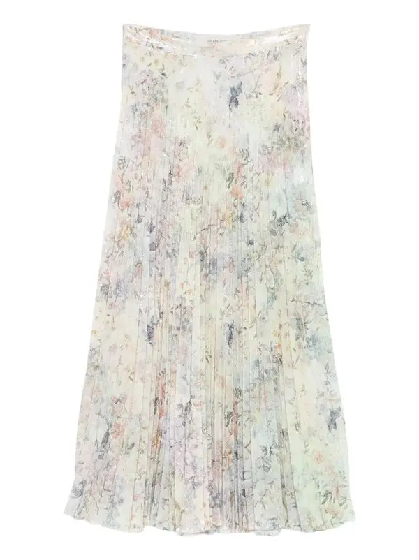 GOLDEN GOOSE Sequin-embellished Pleated Midi Skirt - Neutrals