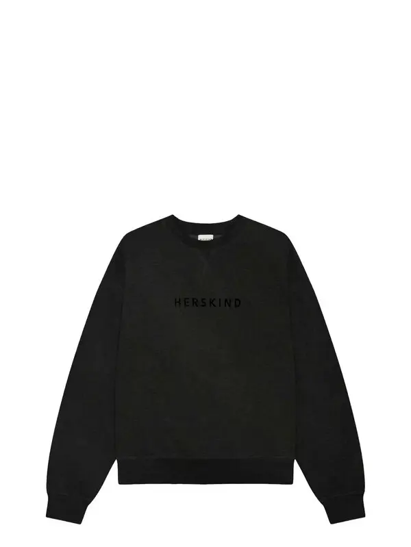 HERSKIND Lizette Embroidered-logo Sweatshirt - Black
