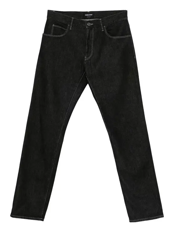 Giorgio Armani Contrast-stitching Jeans - Black