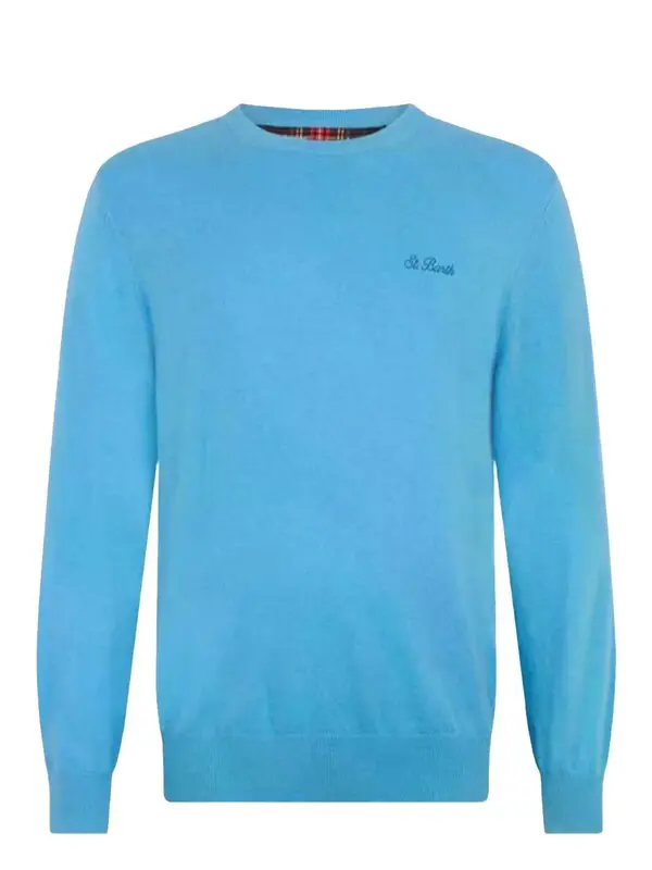 MC2 SAINT BARTH Embroidered Logo Crew-neck Jumper - Blue