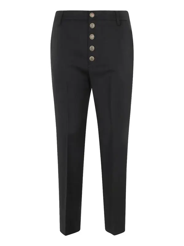 DONDUP Button-fastening Tailored Trousers - Black