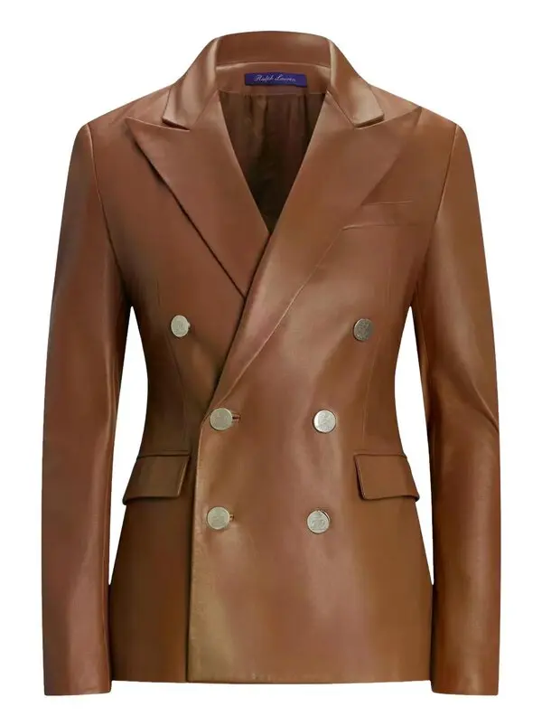 Ralph Lauren Camden Leather Blazer - Brown