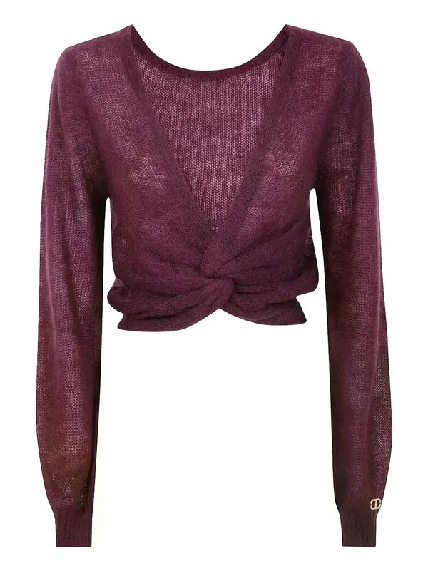 TWINSET Twist-front Knitted Sweater - Red