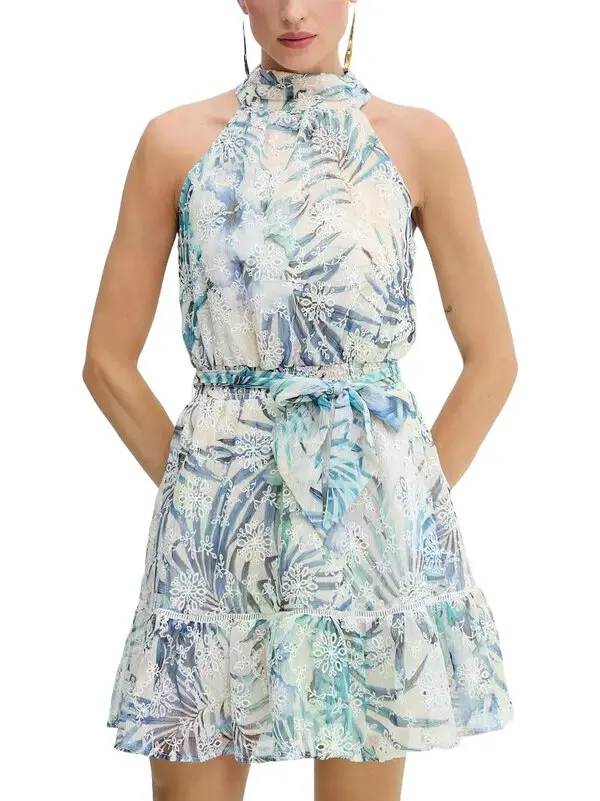 Guess Floral-print Mini Dress - Blue