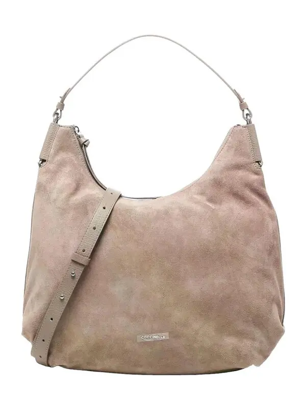 COCCINELLE Suede Leather Shoulder Bag - Neutrals