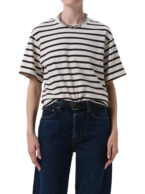 Citizens Of Humanity Striped Cotton T-shirt - Chocolate Stripe