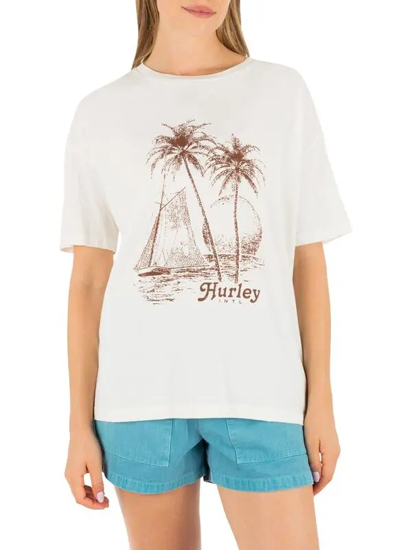 Hurley Fair Winds Relaxed Fit Graphic T-shirt - Tofu