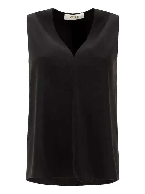 F.IT Sleeveless V-neck Top - Black
