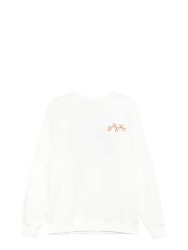 Drole De Monsieur Embroidered Cotton Sweatshirt - Neutrals