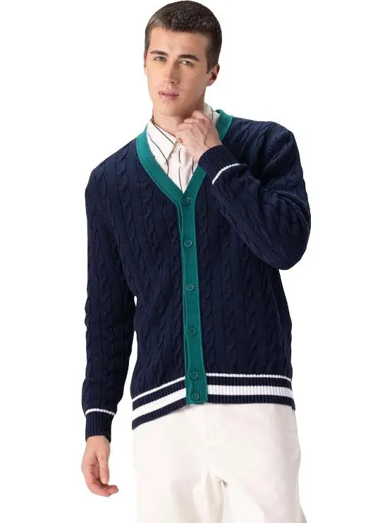 MEMBERS ONLY Cable Knit Cardigan - Navy