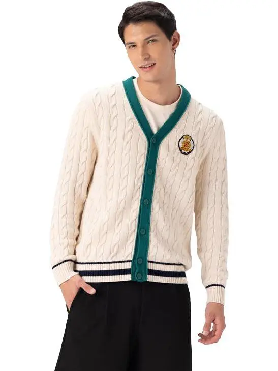 MEMBERS ONLY Cable Knit Cardigan - Off-white