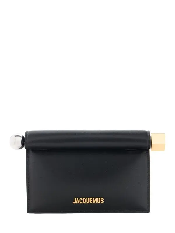 Jacquemus La Petite Pochette Rond Carré Leather Clutch - Black