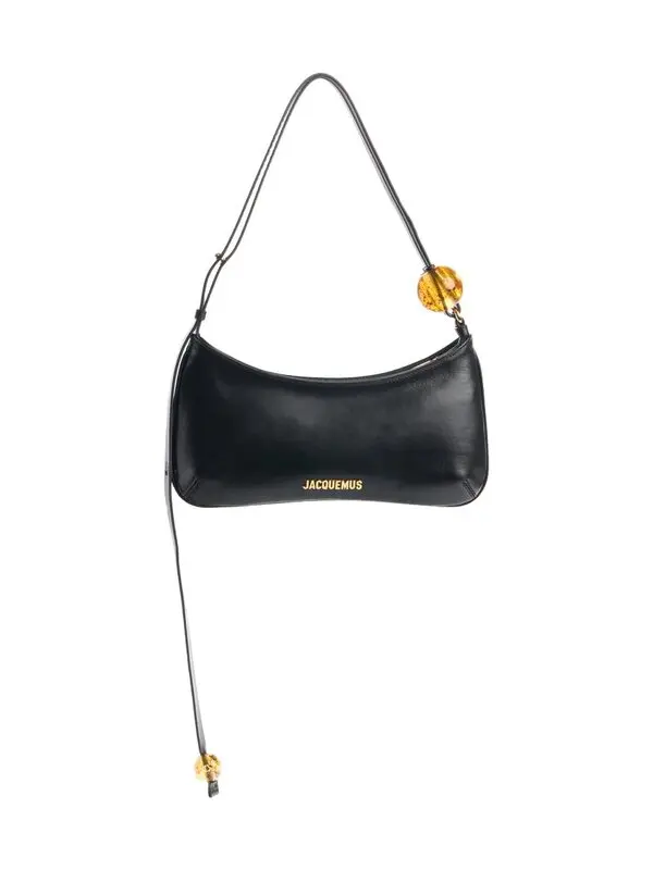 Jacquemus Le Bisou Perle Leather Shoulder Bag - Black 990