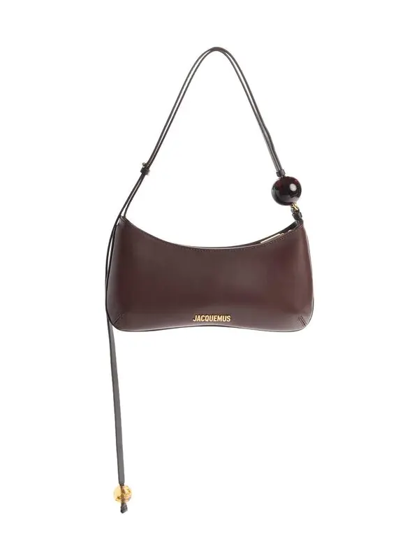 Jacquemus Le Bisou Perle Leather Shoulder Bag - Medium Brown 855