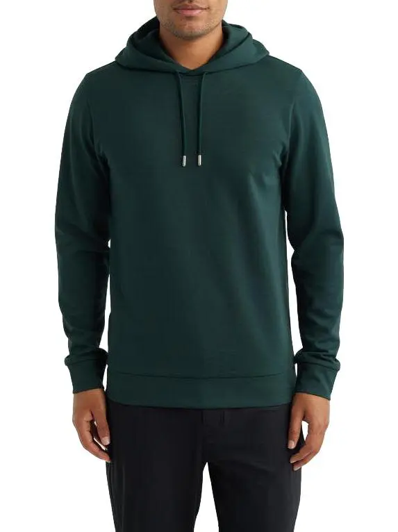 REISS Fabien Double-knit Hoodie - Dark Sage Green