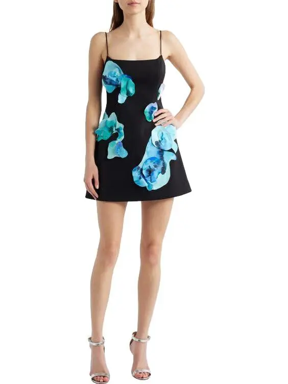 Acler Parrfold Floral Mini Dress - Iris Intensity