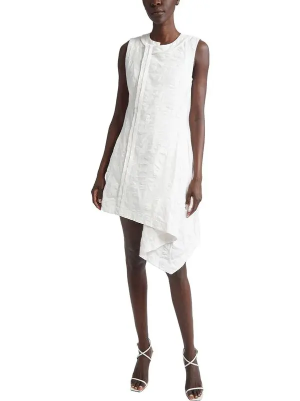 JASON WU Asymmetric Textured Mini Dress - White/white