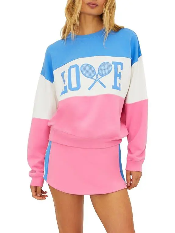 Beach Riot Devyn Oversize Cotton Sweatshirt - Cosmos Colorblock