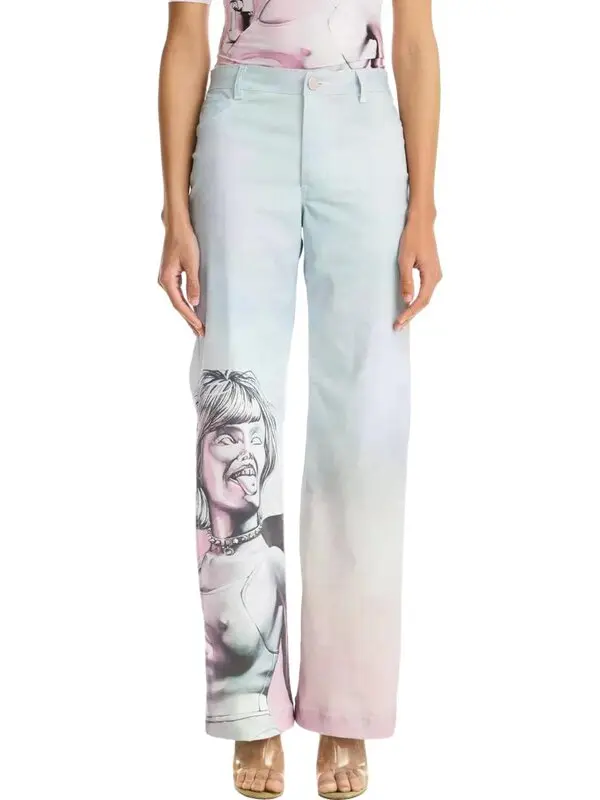 MAISIE WILEN Printed Ombré Trousers - Blue
