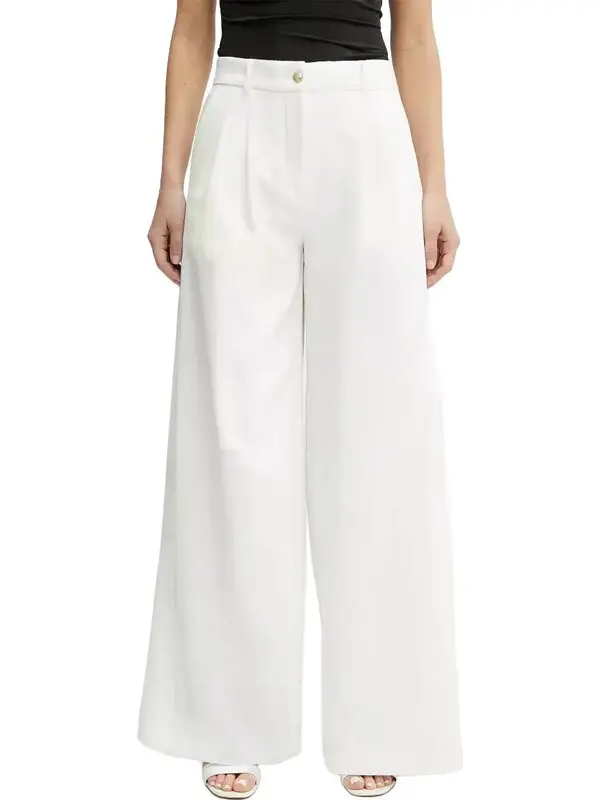 Guess Pleated Wide-leg Trousers - White