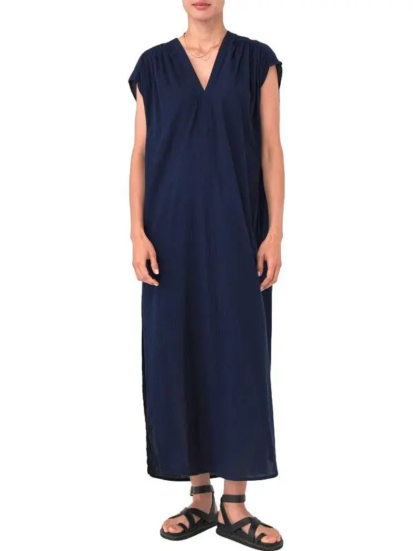 OCEAN+MAIN Sleeveless Maxi Tunic - Navy