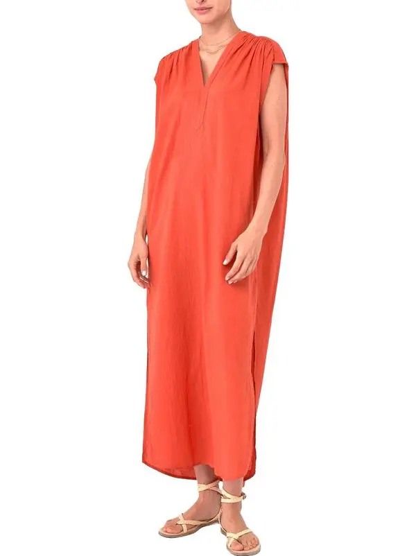 OCEAN+MAIN Sleeveless Maxi Tunic - Saffron