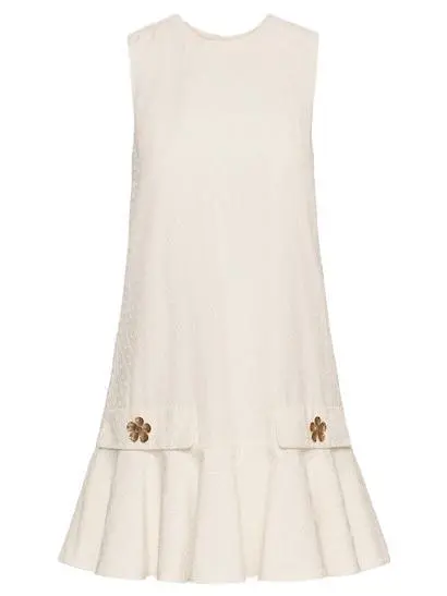 Oscar De La Renta Chain-link Cotton Poplin Dress - Floral