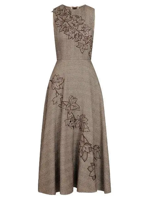 Oscar De La Renta Ivy Threadwork Cutout Dress - Natural