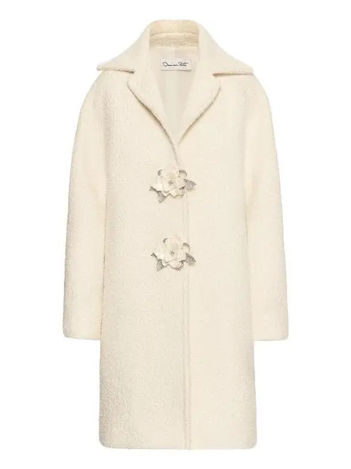 Oscar De La Renta Button Bouclé Tweed Coat - Floral