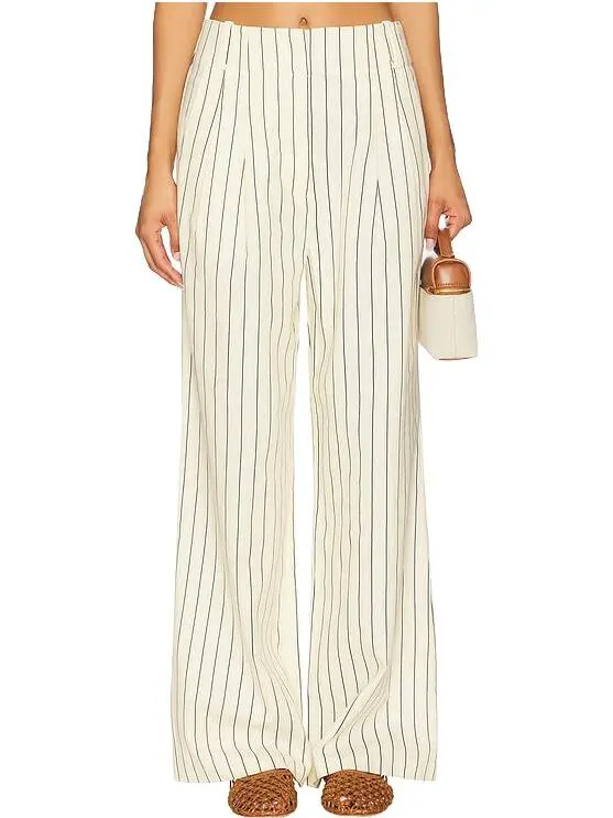SIMONMILLER Bloo Linen Pant - Cream Pinstripe