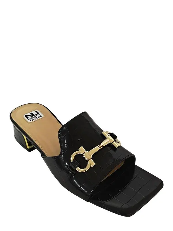NINETY UNION Square Toe Slides - Black