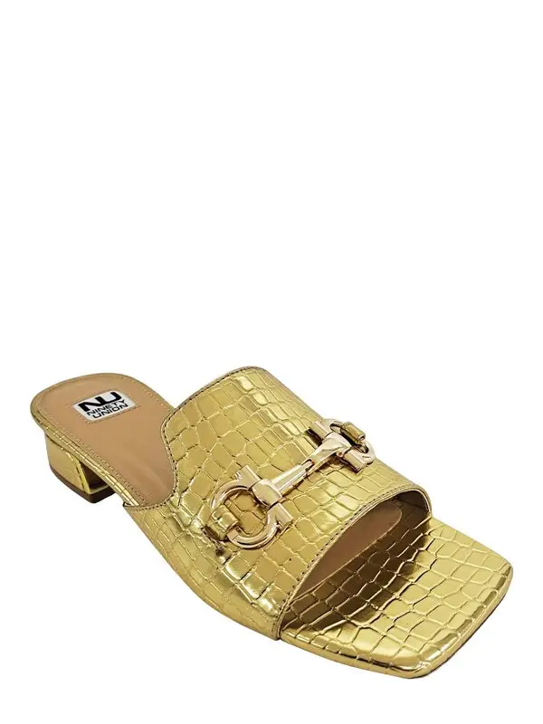 NINETY UNION Square Toe Slides - Gold