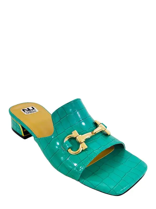 NINETY UNION Square Toe Slides - Turquoise