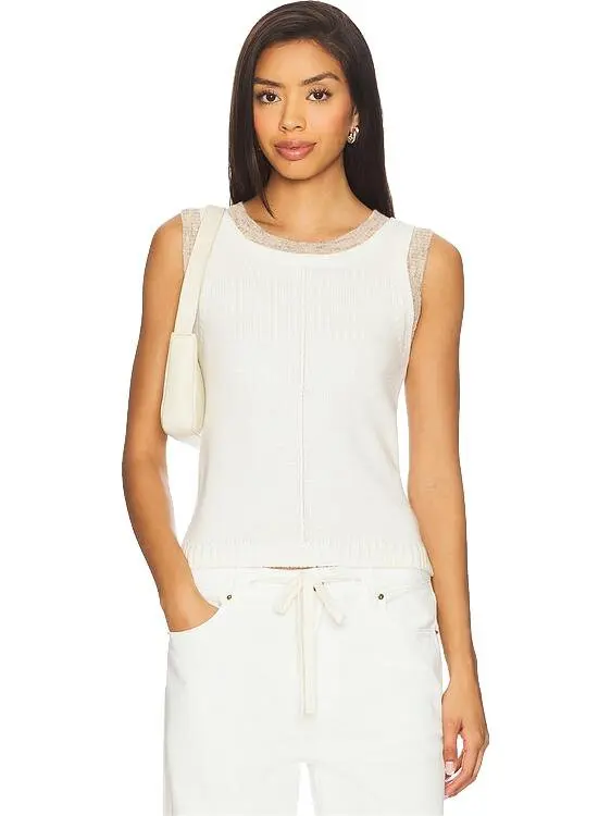 Central Park West Spacedye Double Layer Tank - Ivory Combo