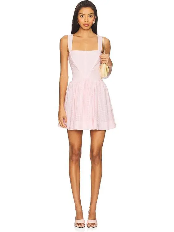 For Love & Lemons Ginny Gingham Mini Dress - Pink