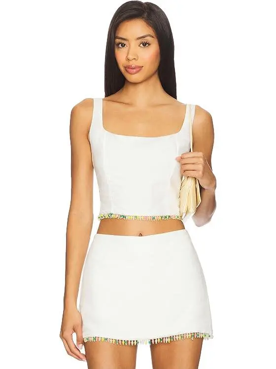 Amanda Uprichard Jace Cropped Top - Ivory