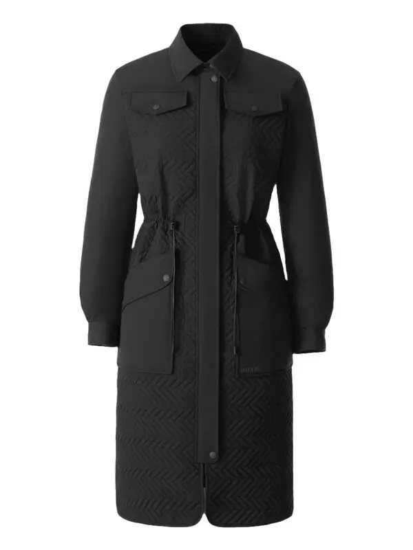 Mackage Naolin Long Down Coat With Chevron Quilt - Black
