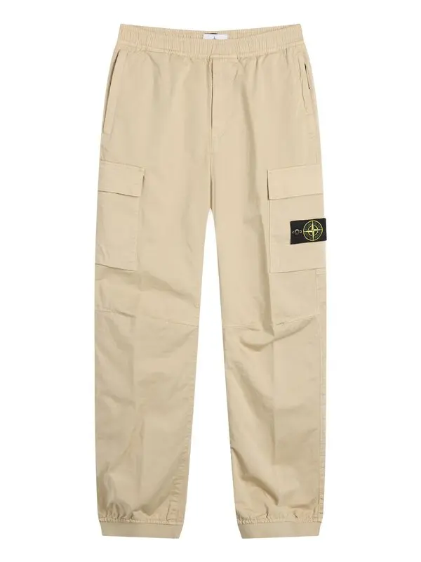 Stone Island Sateen Cargo Jogger Pants - Desert