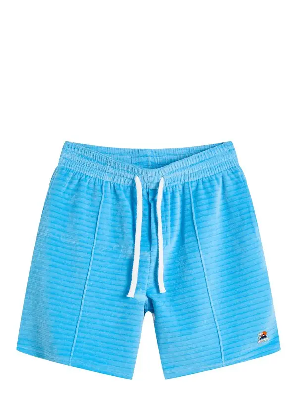 Casablanca Velour Pintuck Shorts - Blue
