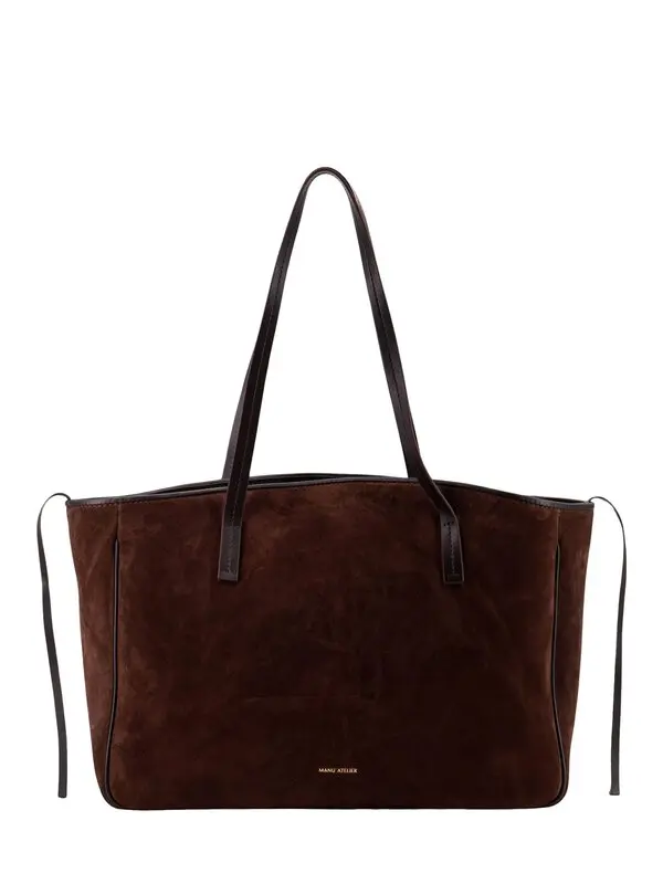 Manu Atelier Xl Du Jour Suede Shoulder Bag - Brown