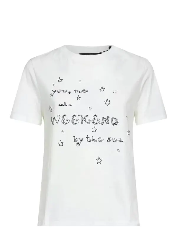 Max Mara Lettering-print Cotton T-shirt - White